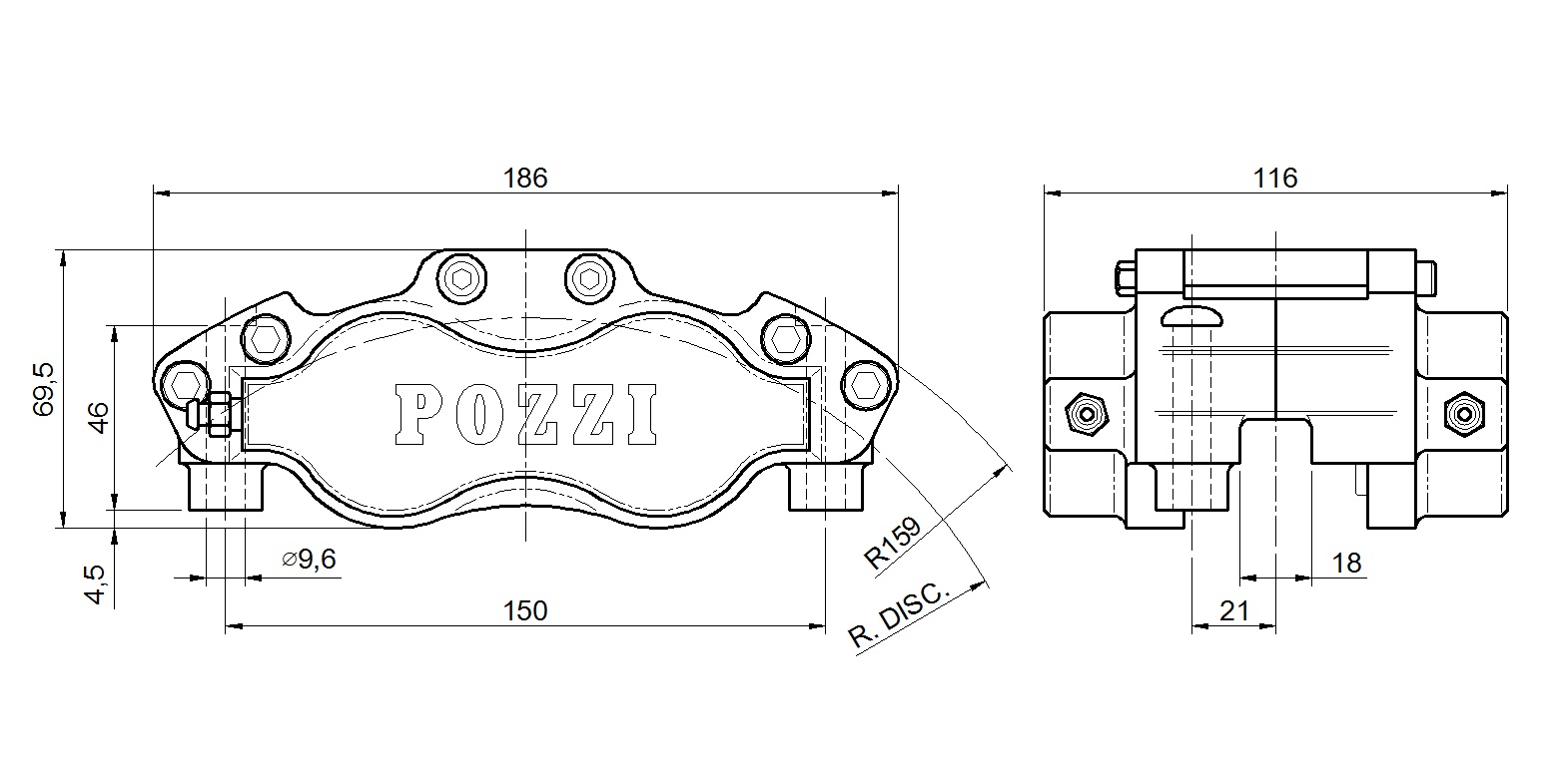 Caliper de Freno Mod.»P-011-CR» – Fijación Radial – p. / autos de ...